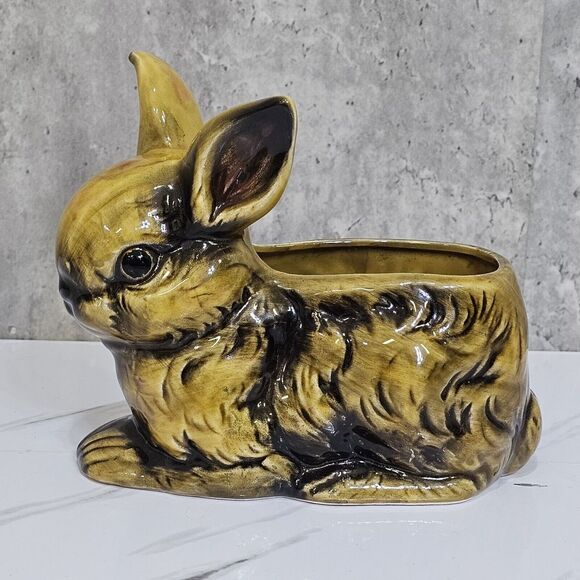 Art | Vintage 6s Relpo Brown Bunny Rabbit Planter Ceramic 1906 Planter ...